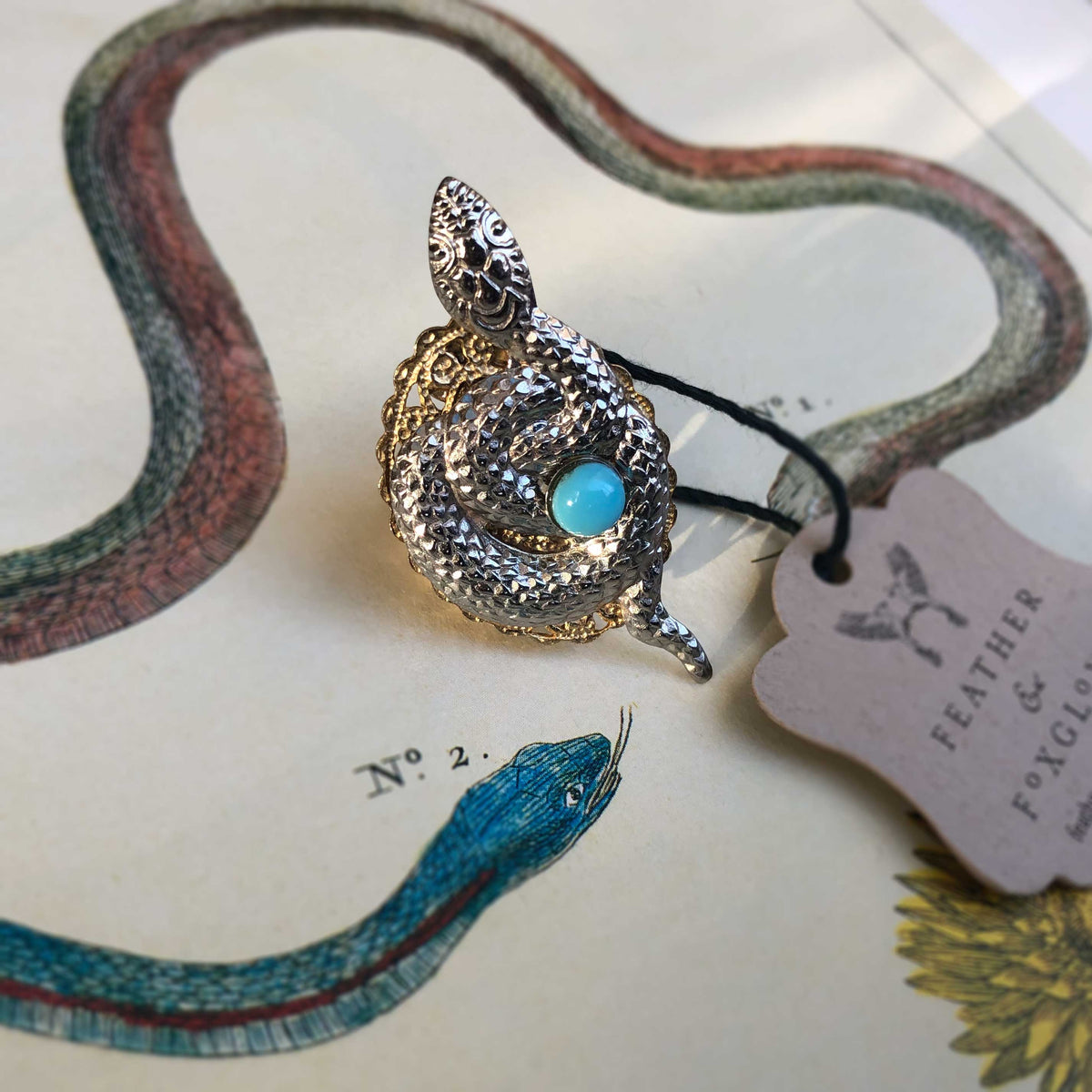Blue Racer Snake Ring – Feather & Foxglove