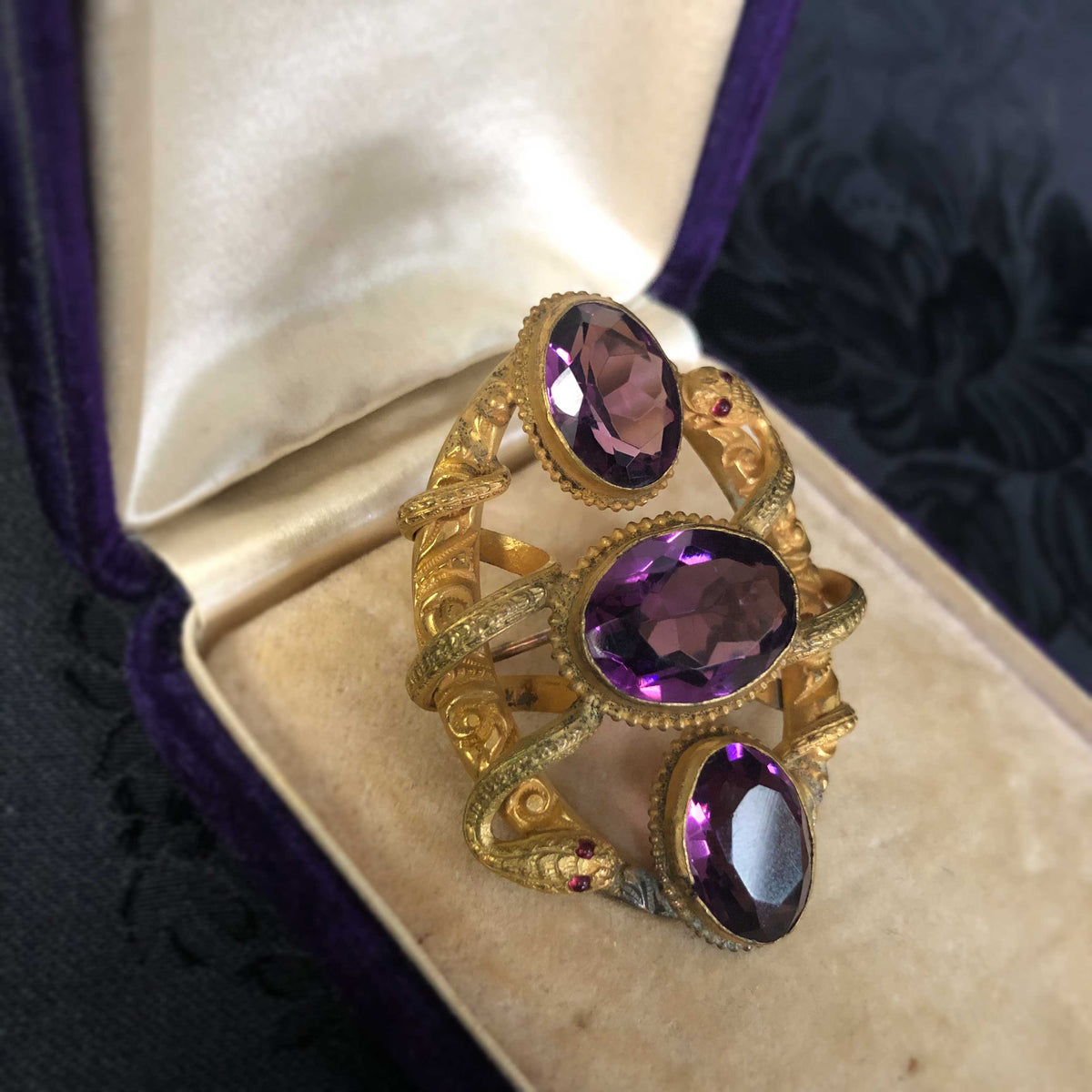 Purple Passion Serpent Brooch – Feather & Foxglove